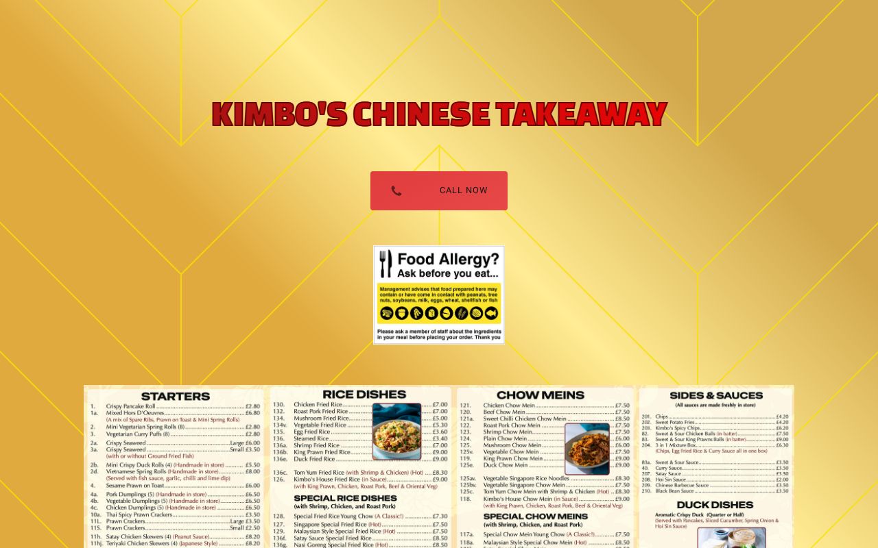 KIMBO'S MENU 2025
